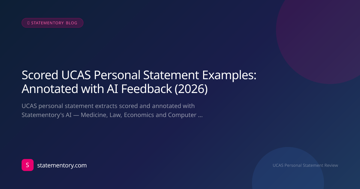 Scored UCAS Personal Statement Examples: Annotated with AI Feedback ...